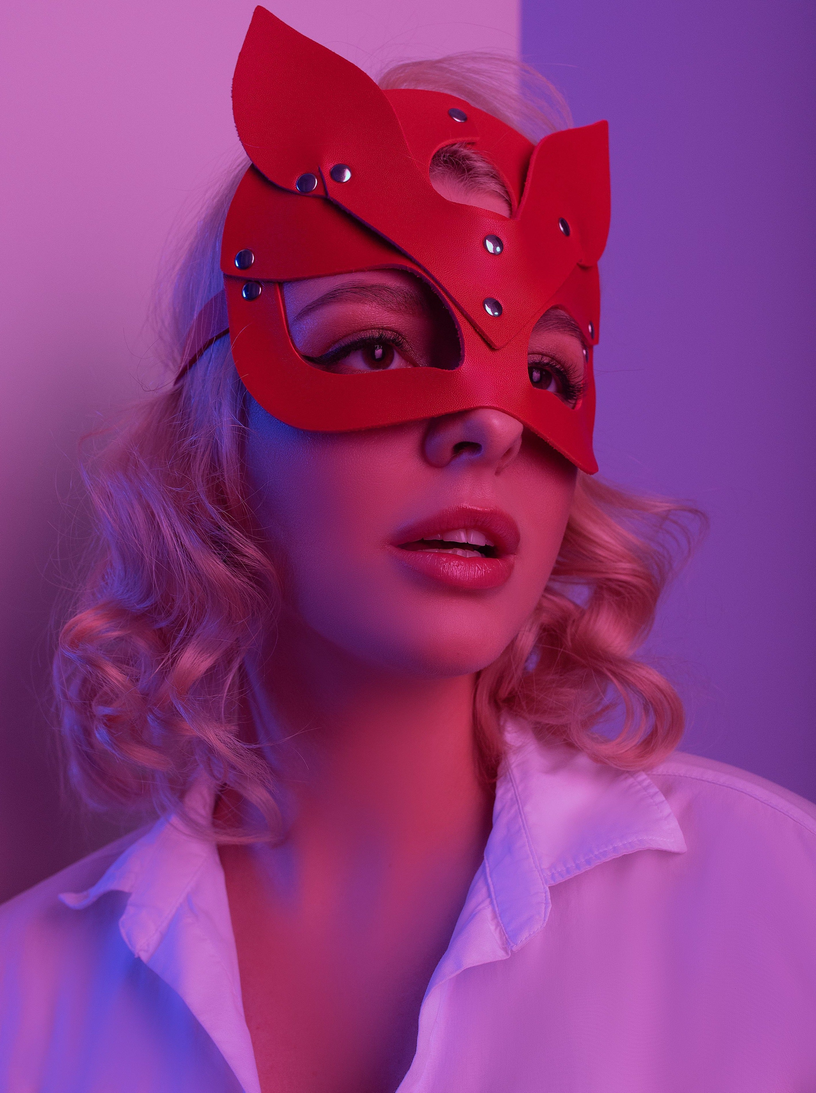 Rosi Leather Red mask – DARK ROZI